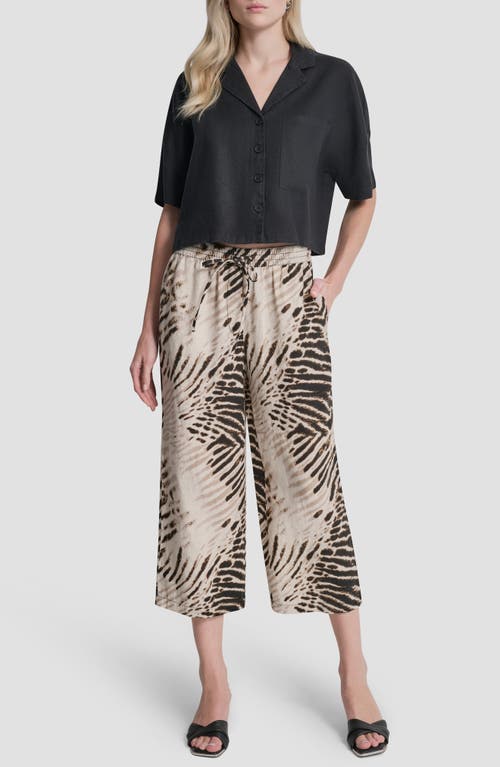 DKNY Printed Linen Drawstring Pants